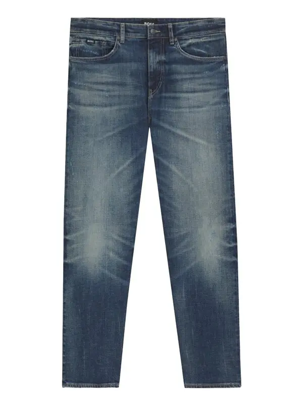 Hugo Boss Washed Flared Jeans - Blue