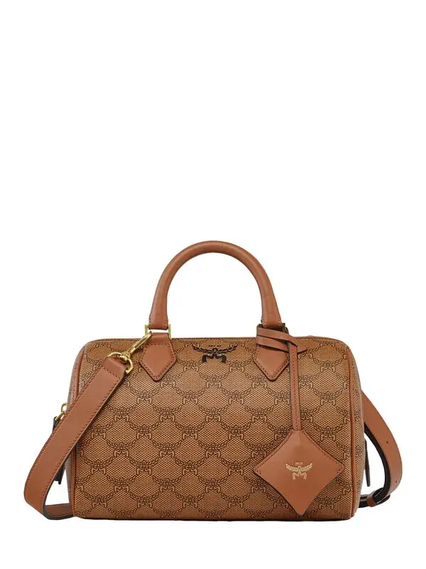 Mcm Ella Boston Bag - Cognac