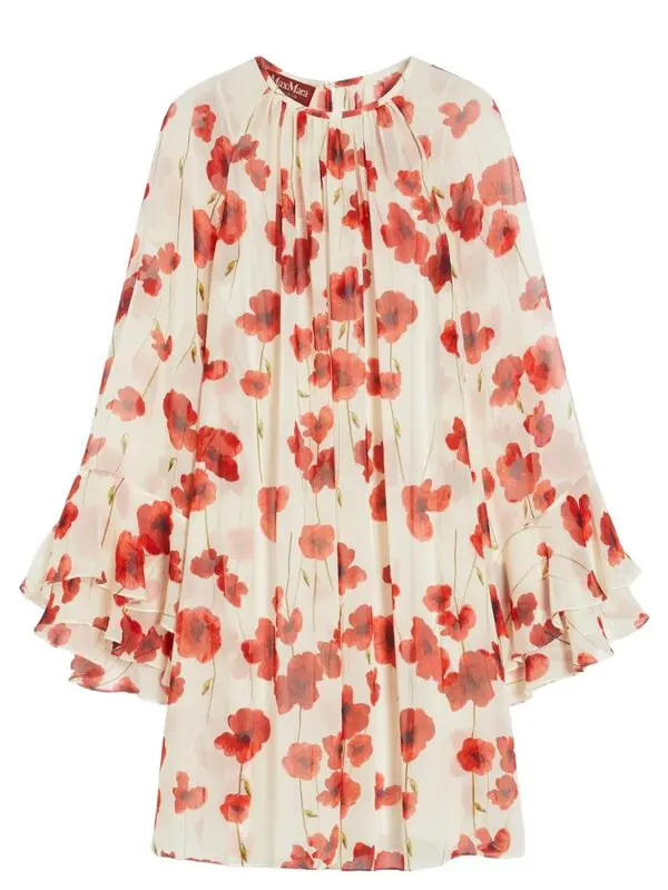 Max Mara Zoraide All-over Floral Printed Dress - Beige