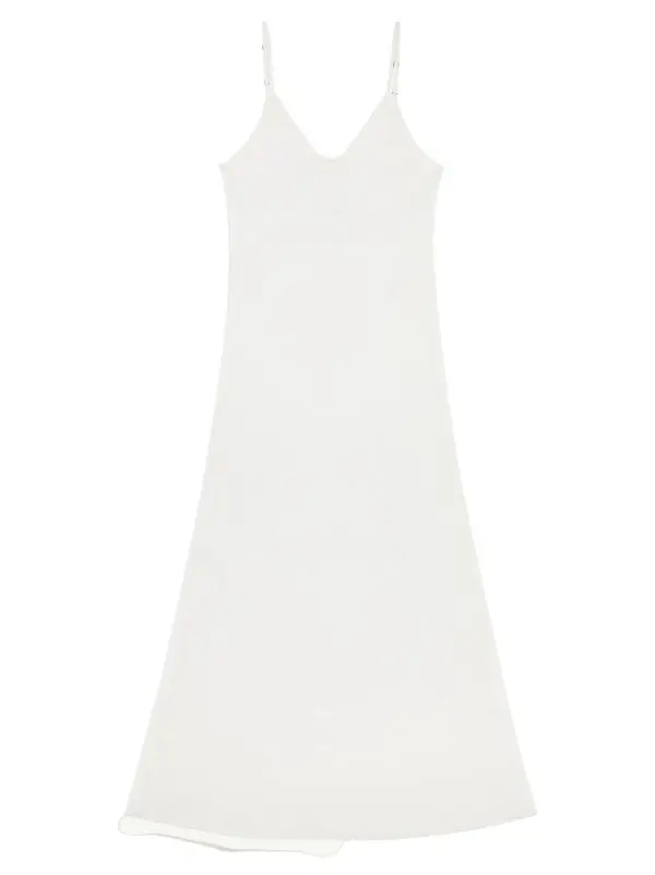 MAISON MARGIELA Asymmetrical Sleeveless V-neck Mini Dress - White
