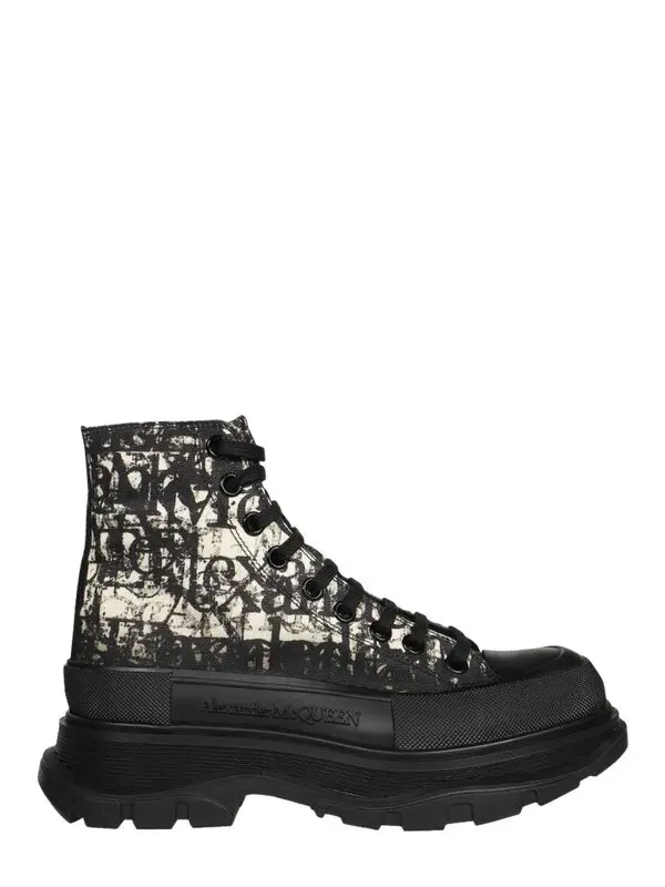 Alexander McQueen Printed Lace-up Sneakers - Black