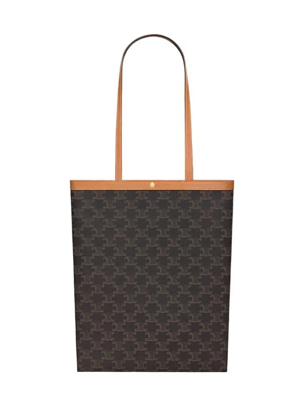 Celine Medium Flat Shopper In Triomphe Canvas - Honey-colored