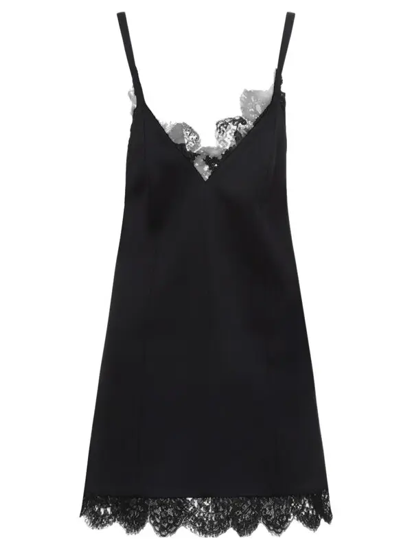Khaite The Bo Lace-trim Minidress - Black