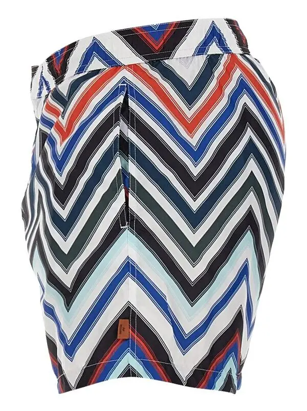 Missoni Zigzag Pattern Wide-leg Swim Trunks - Multicolor