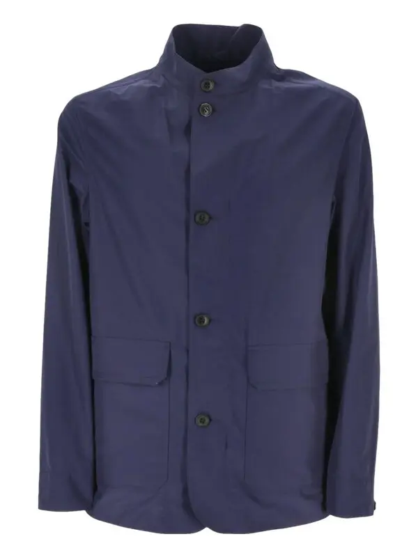 Zegna Long-sleeved Mock Neck Jacket - Blue