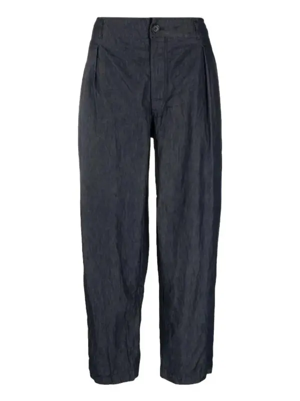 Comme Des Garçons Belt Loop Pleated Casual Pants - Navy