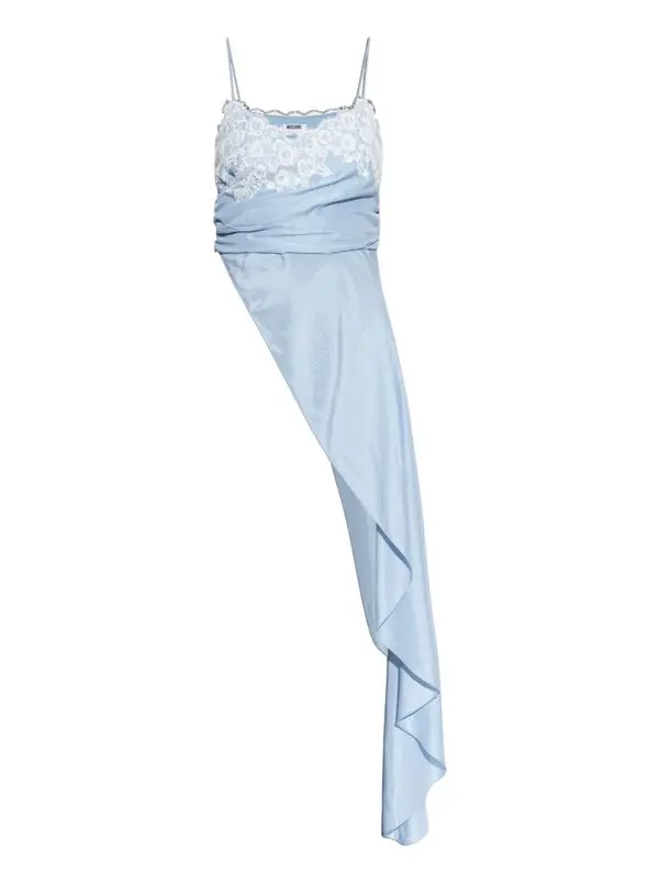 Moschino Asymmetrical Lace Top - Blue