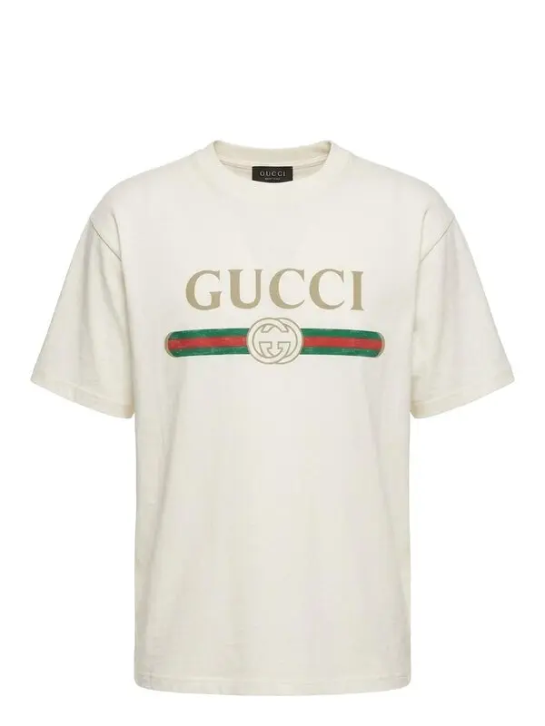 Gucci Logo Printed Jersey T-shirt - White