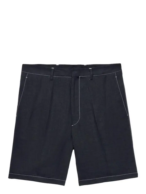Prada Logo Patch Bermuda Shorts - Black