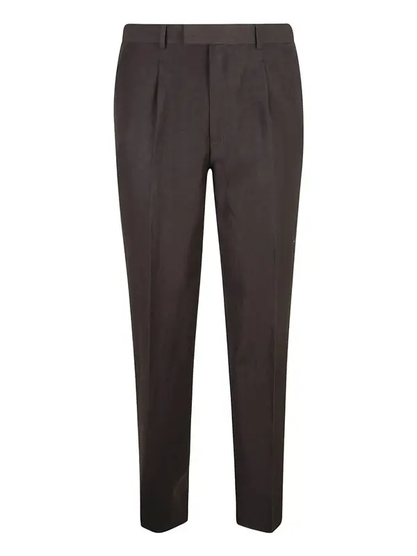 Zegna Belt-loop Casual Pants With Front Pleat Detail - No