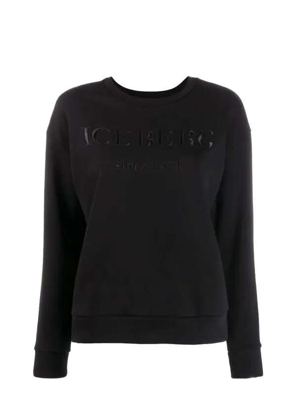 Iceberg Logo Embroidered Sweatshirt - Black