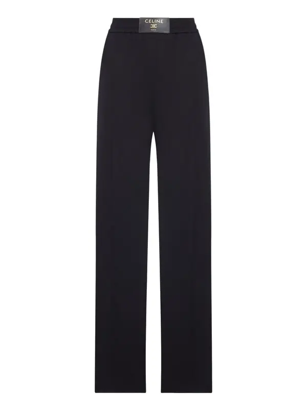 Celine Elastic Waist Straight Leg Casual Pants - Black