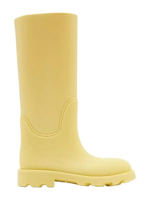 Burberry Knee-high Rain Boots With Lug Sole - Nude