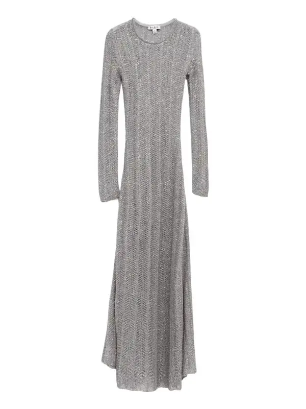 Alaïa Long Sequin Knit Dress - Grey