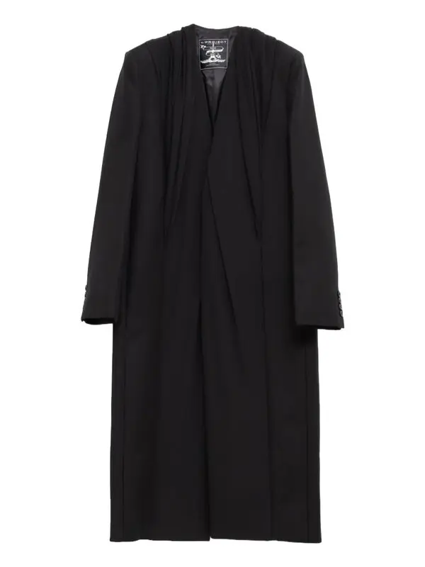 Y/project Long Draped Coat - Black