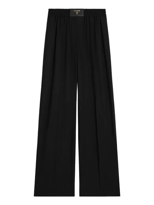 Celine Light Wool Cloth Relaxed Fit Trousers - Black