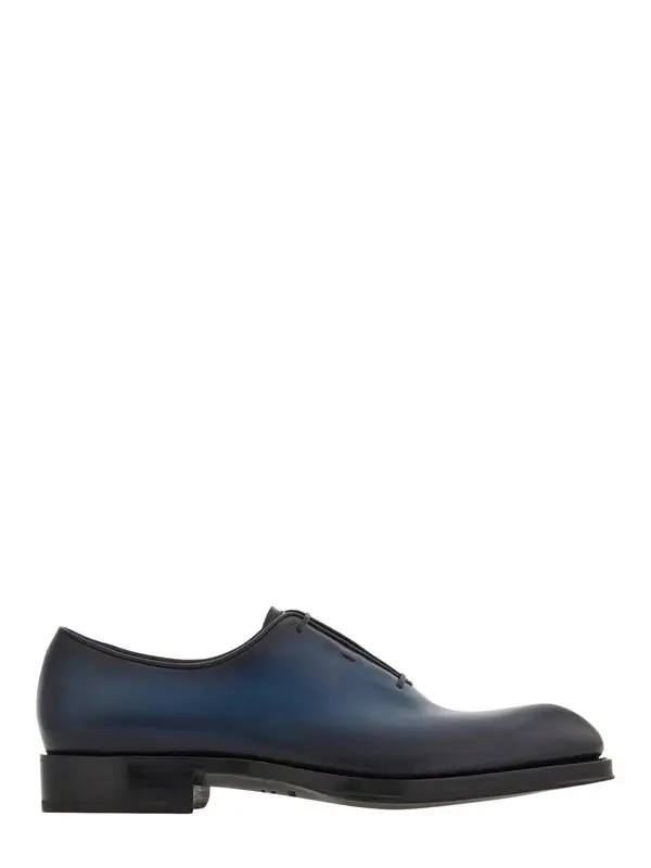 FERRAGAMO Tramezza Oxford With Covered Laces - Cyan Blue/black