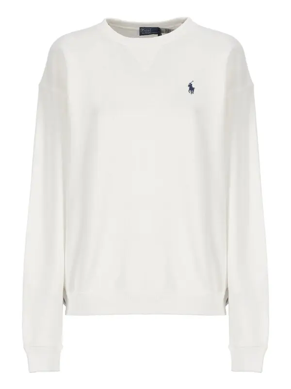 Polo Ralph Lauren Lightweight Fleece Crewneck Pullover - White