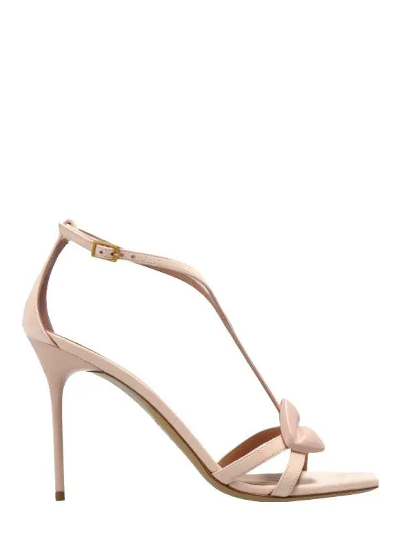 Balmain Square Toe Stiletto Sandals - Nude
