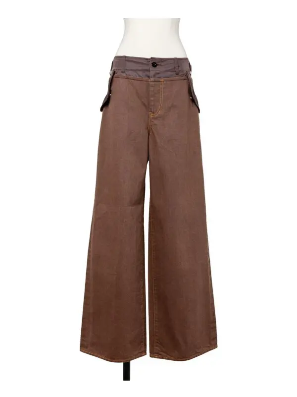 Sacai Patch-pocket Wide-leg Jeans - Brown