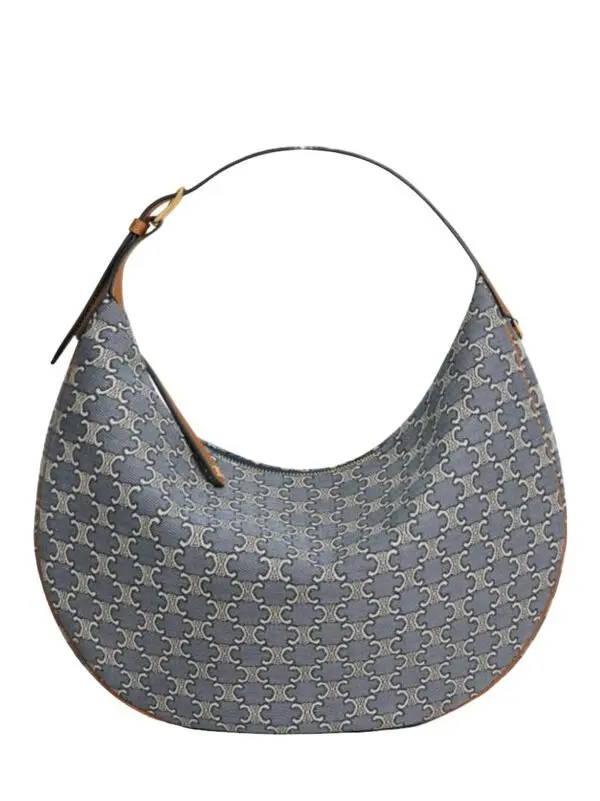Celine Lulu Large Triomphe Jacquard Tote Bag - Gray