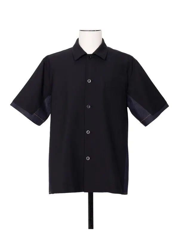 Sacai Patchwork Design Shirt - Black  Indigo