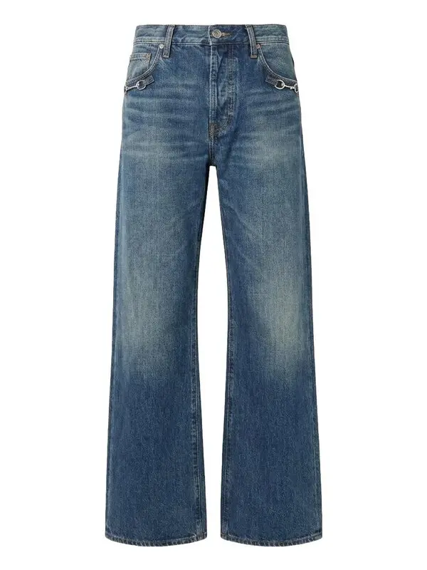 Gucci Horsebit Detail Flared Jeans - Dark Blue