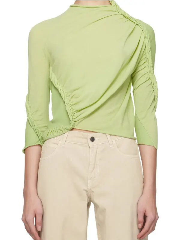 Issey Miyake Beanstalk Turtleneck Sweater - Moegi Green