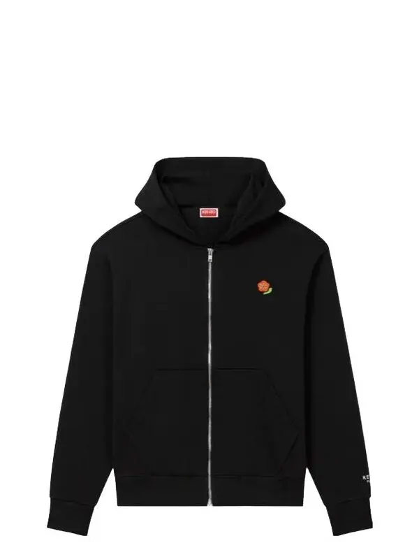 Kenzo Embroidered Zip-up Hoodie - Black