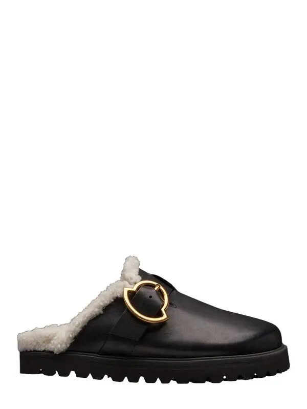 Moncler Buckle Detail Mules - Black