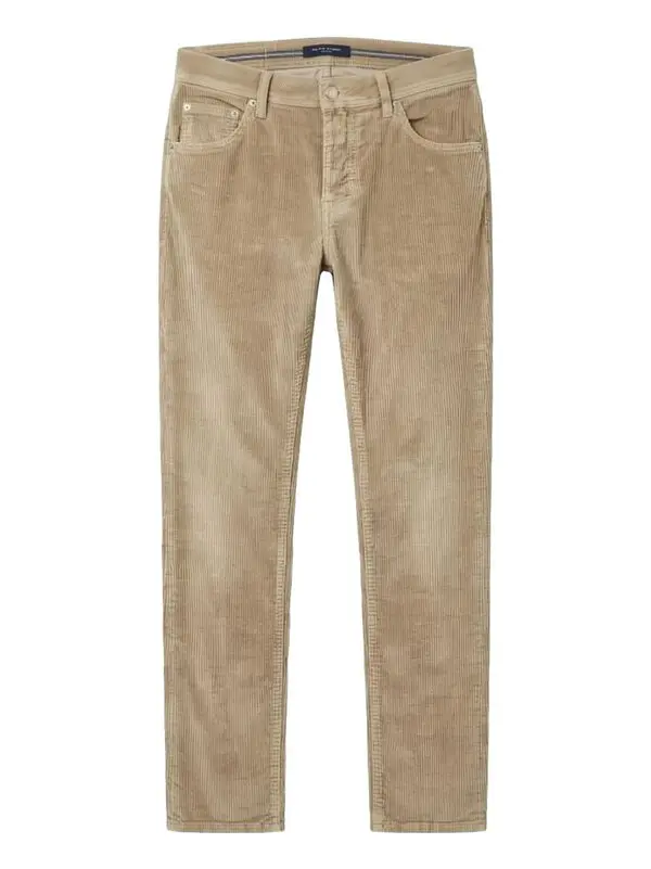 Jacob Cohen Slim-fit Corduroy Trousers With Logo Patch - Light Brown