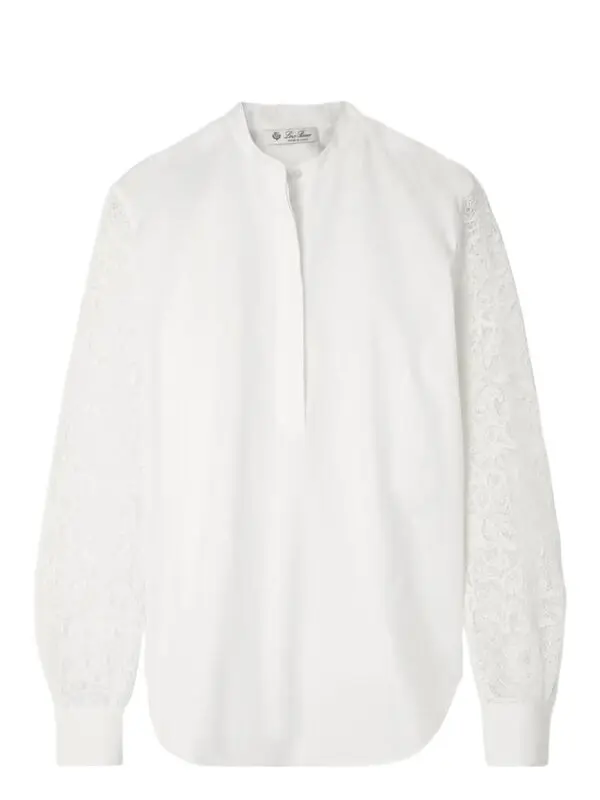 Loro Piana Lace-inset Blouse - White