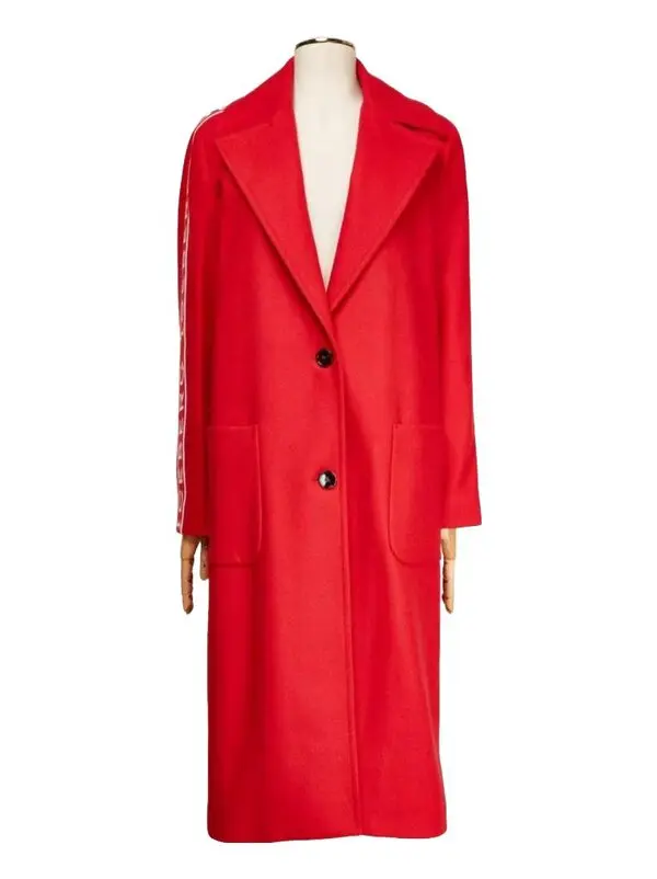 Iceberg Single-breasted Coat With Logo Detail - Red