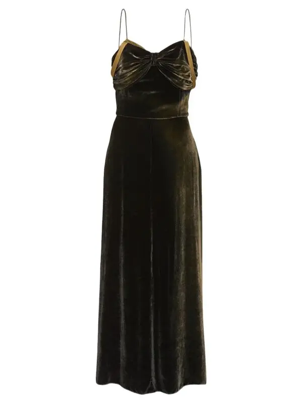 MAISON MARGIELA Silk Maxi Dress With Bow Detail - Black