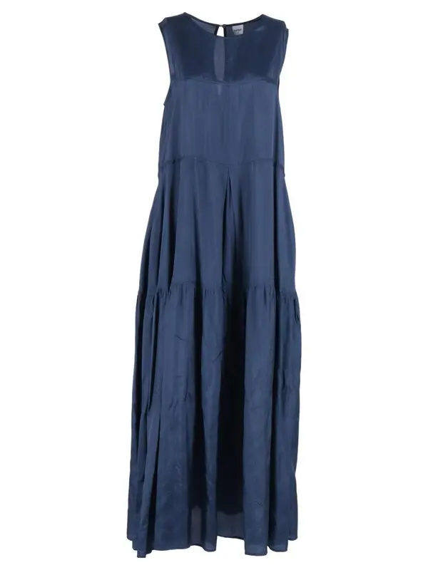 Aspesi Tiered Sleeveless Midi Dress - Blue