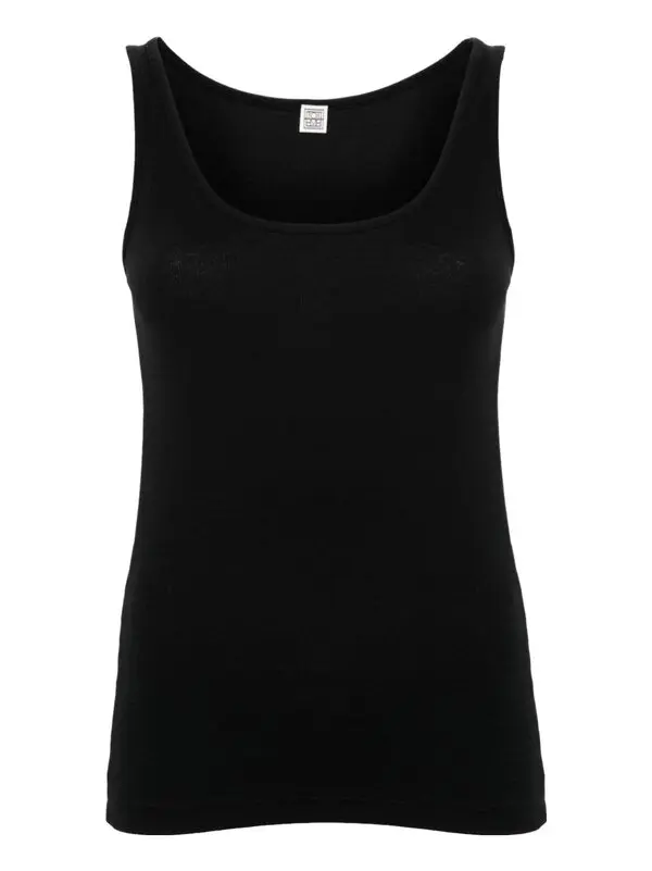 TOTEME Scoop Neck Ribbed Tank Top - Black