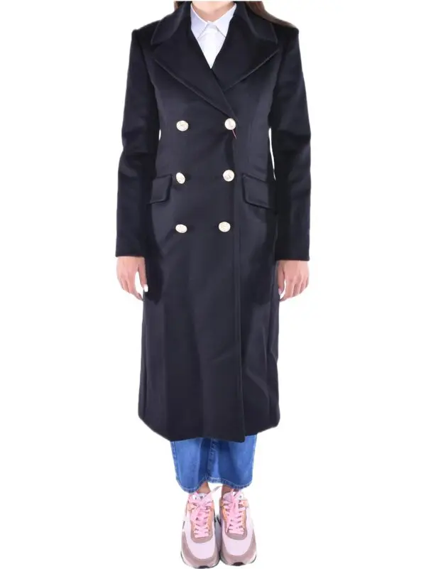 Max Mara Double-breasted Long Coat - Black