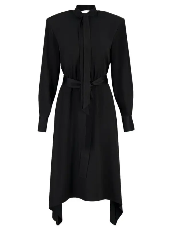 Stella McCartney Asymmetrical Tie Neck Midi Dress - Black