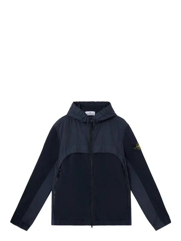 Stone Island Hooded Jacket With Wind Resistance And Anti-drop Technology - Navy