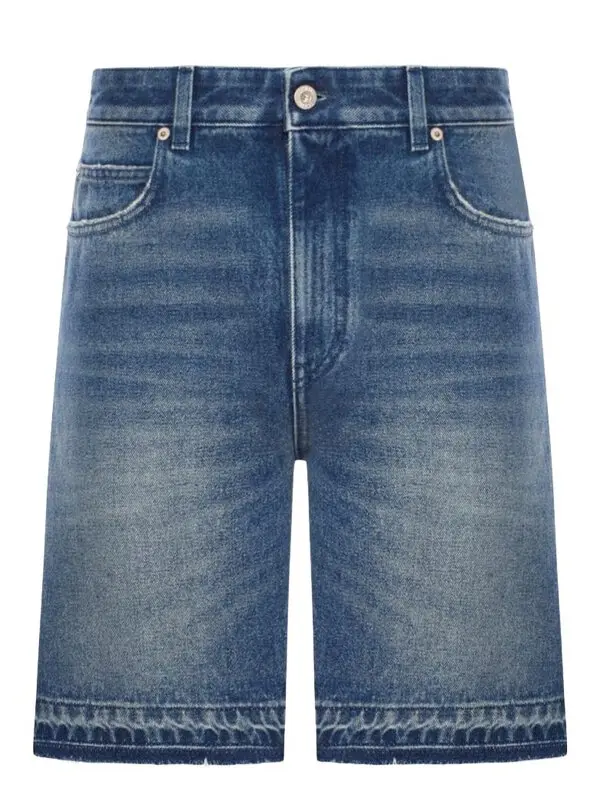 Loewe Frayed Hem Denim Shorts - Medium Blue