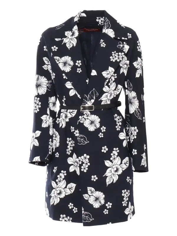 Max Mara Viterbo Printed Coat - Black