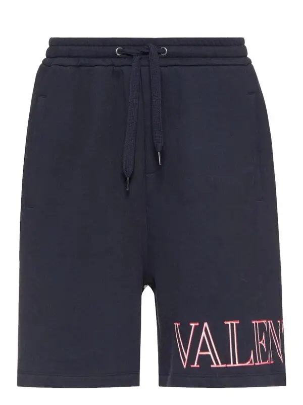 Valentino Garavani Logo Print Drawstring Shorts - Black