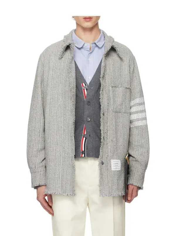 Thom Browne 4-bar Stripe Shirt - Medium Gray