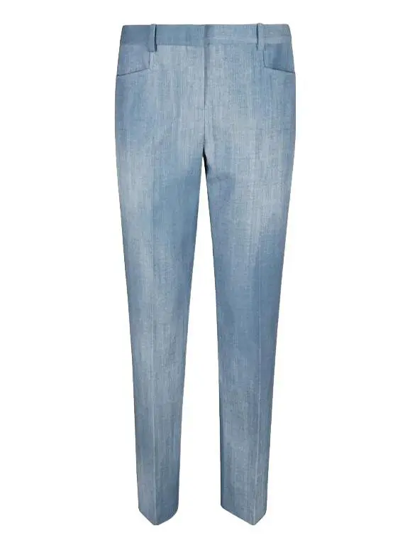 Ermanno Scervino Tailored Straight-leg Pants With Belt Loops - Blue