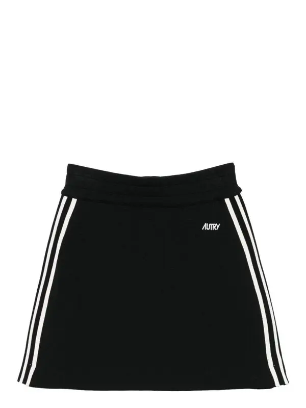 AUTRY Striped Detail Skirt - Black