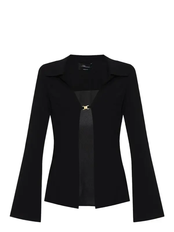 Blumarine Flared Sleeve Buckled Top - Black