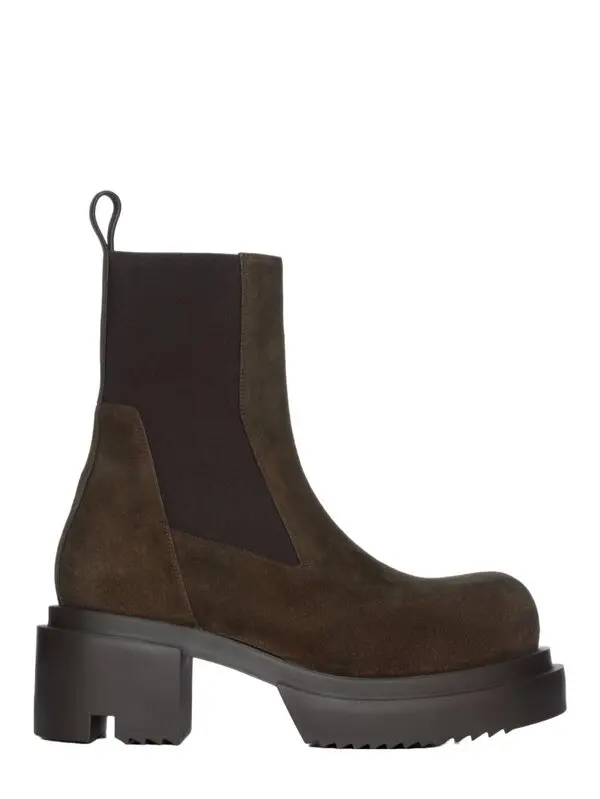 Rick Owens Beatle Bogun Block Heel Chelsea Boots - Black