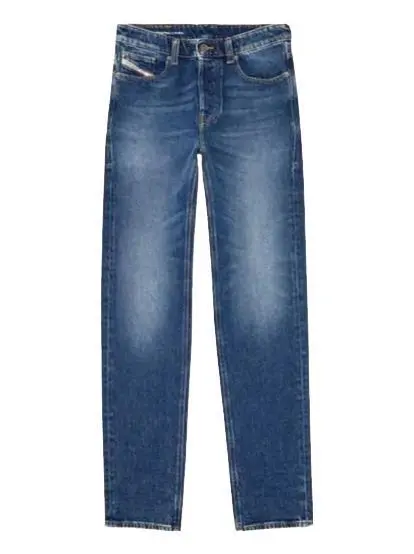 DIESEL® Straight-leg Jeans With Logo Patch - Blue
