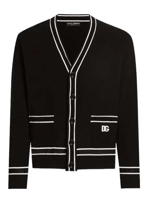 Dolce & Gabbana Cotton Piqué Cardigan - Black