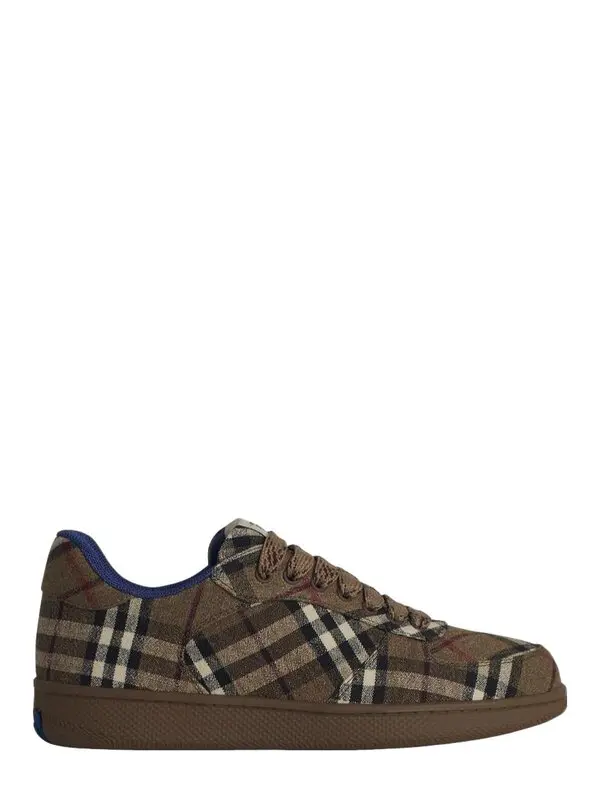 Burberry Checked Lace-up Sneakers - Green